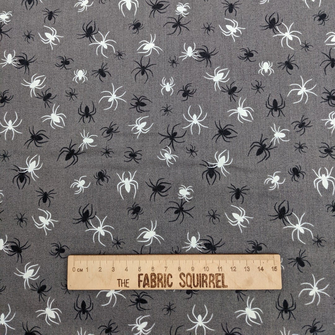 Spider Fabric - Haunted House by Lewis and Irene - Glow in the Dark ...
