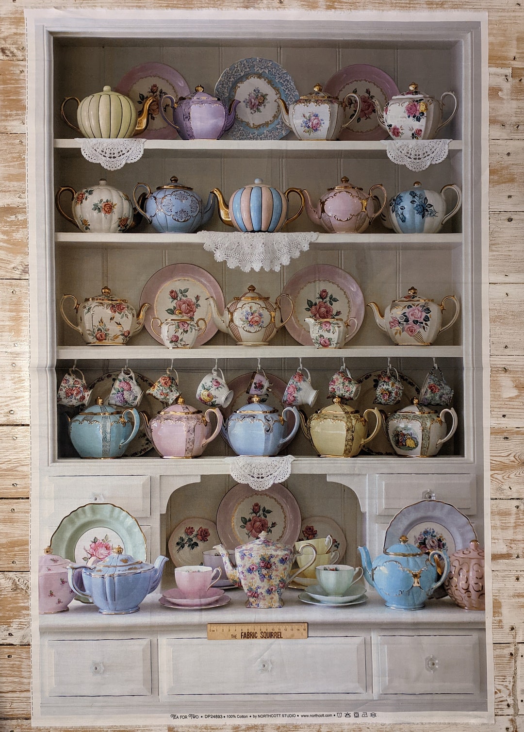 Tea for Two Tea Pot Panel From Northcott Fabrics - Tea Pot Fabric ...