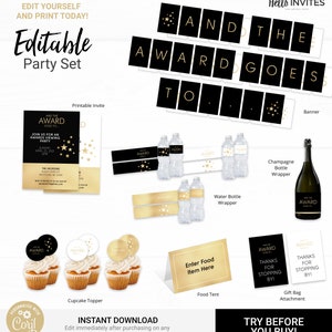 Awards Party Event Decorations Instant Access Edit Now Awards Show ...