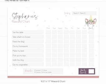 Editable Puppy Dog Reward Chart for Girls Printable Puppy - Etsy