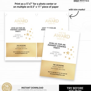 Awards Party Event Decorations Instant Access Edit Now Awards Show ...