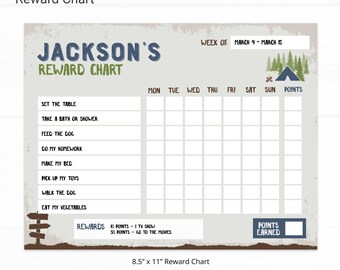 Sports Chore Chart Template Children Reward Chart Editable - Etsy