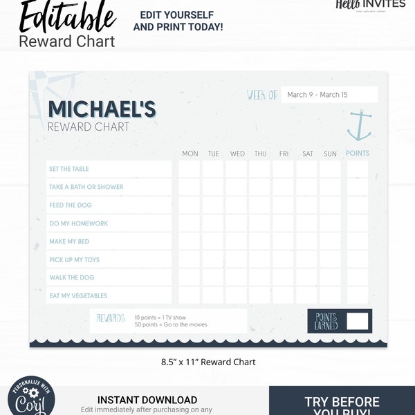 Editable Anchor Chart - Etsy