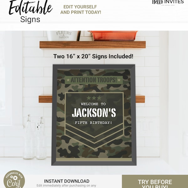 Camo Party - Etsy
