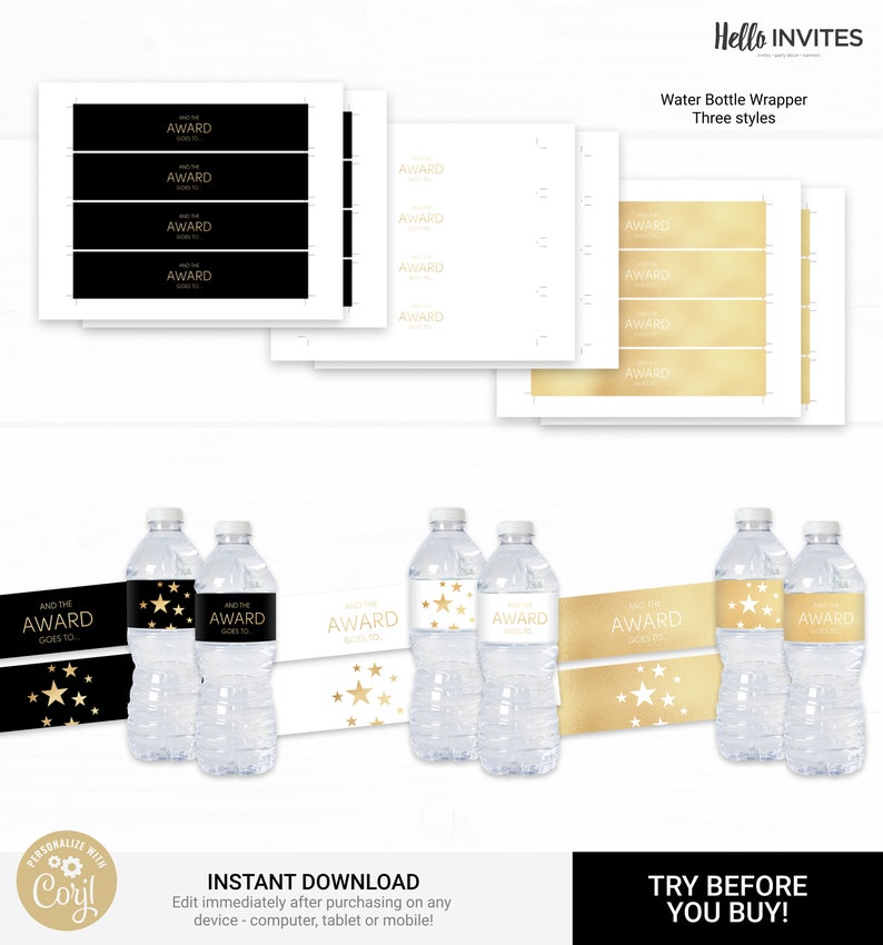 Awards Party Event Decorations Instant Access Edit Now Awards Show ...