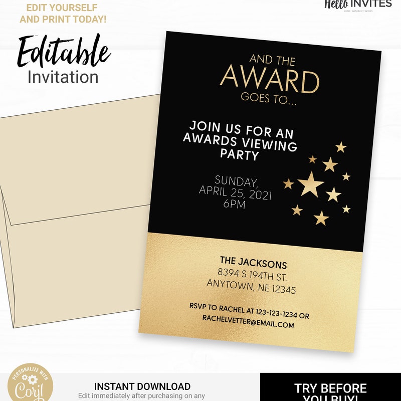 Awards Invitation - Etsy