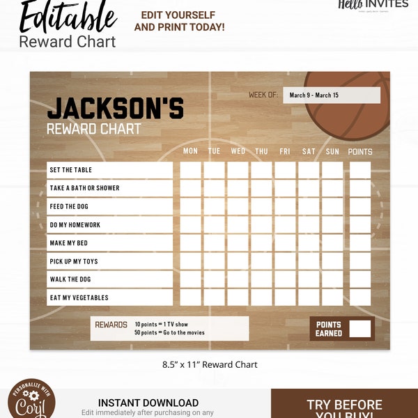Basketball Printable - Etsy