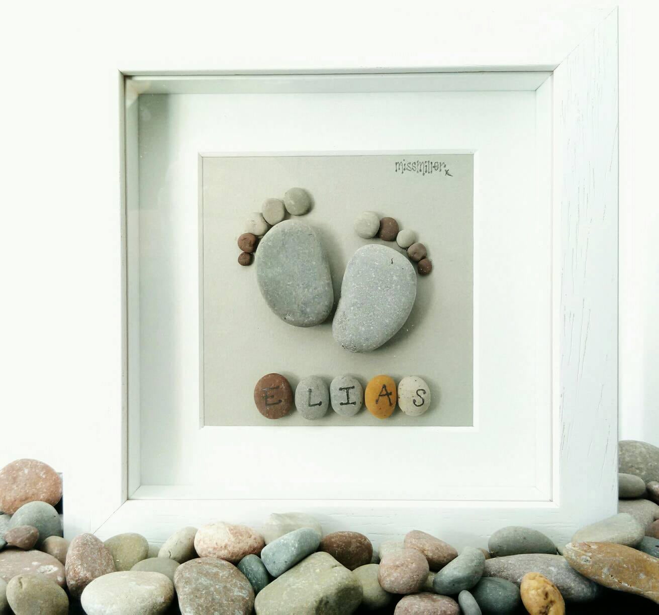 Pebble Art New Baby Picture.personalised Unique Gift.new Mum ...