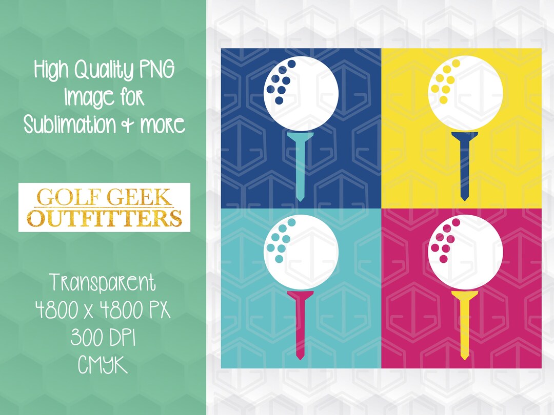 Golf Ball and Tee Modern Art, Golf Pop Art PNG, Cartoon Golf ...