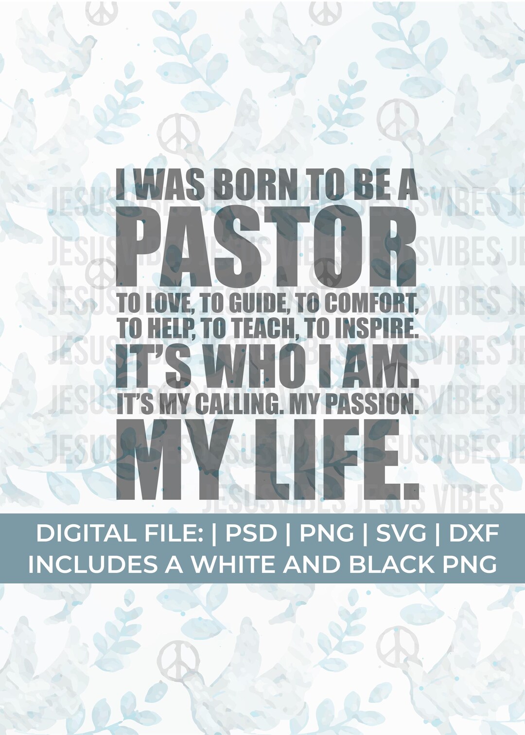 Pastor Svg Png, I Was Born to Be a Pastor Svg, Pastor Shirt Svg, Funny ...