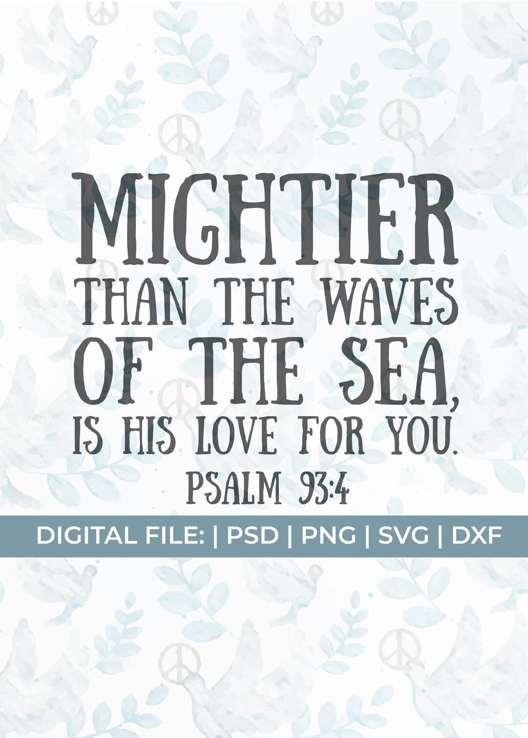 Psalm Svg, Mightier Than the Waves Svg, Psalm 93 4 Svg, God Svg, Religious Svg, Scripture Svg ...