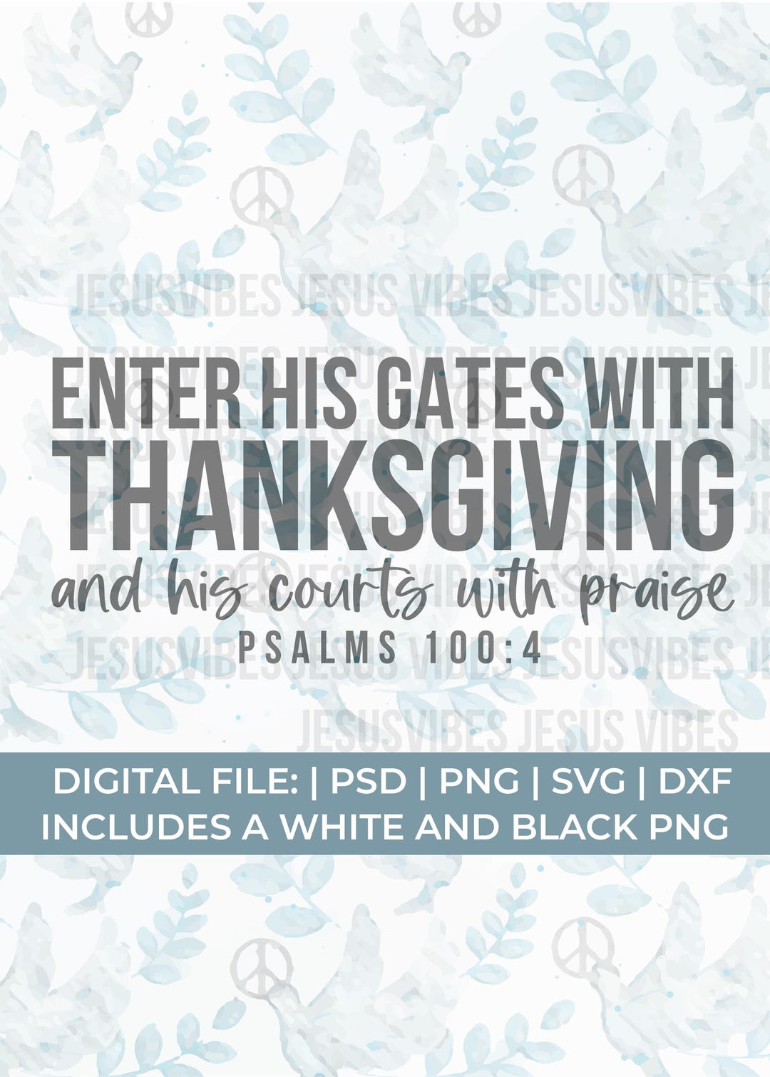 Thanksgiving Svg Png, Christian Thanksgiving Svg Png, Enter His Gates ...