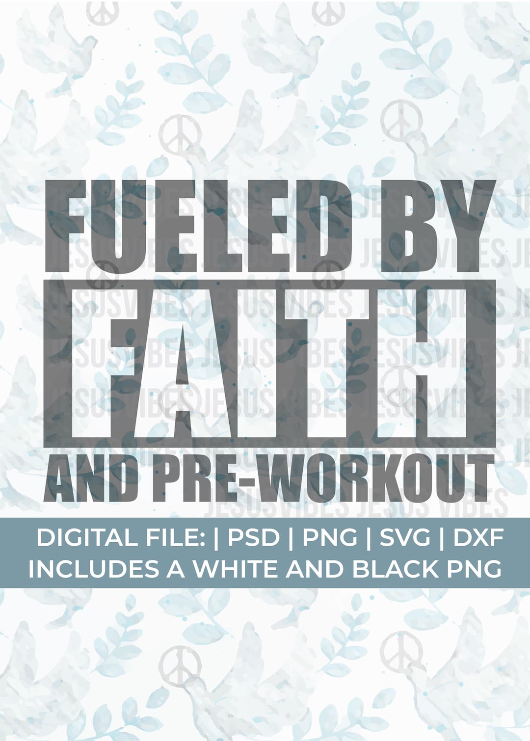 Christian Fitness Svg Png, Fueled by Faith and Pre-workout Svg, Fitness ...