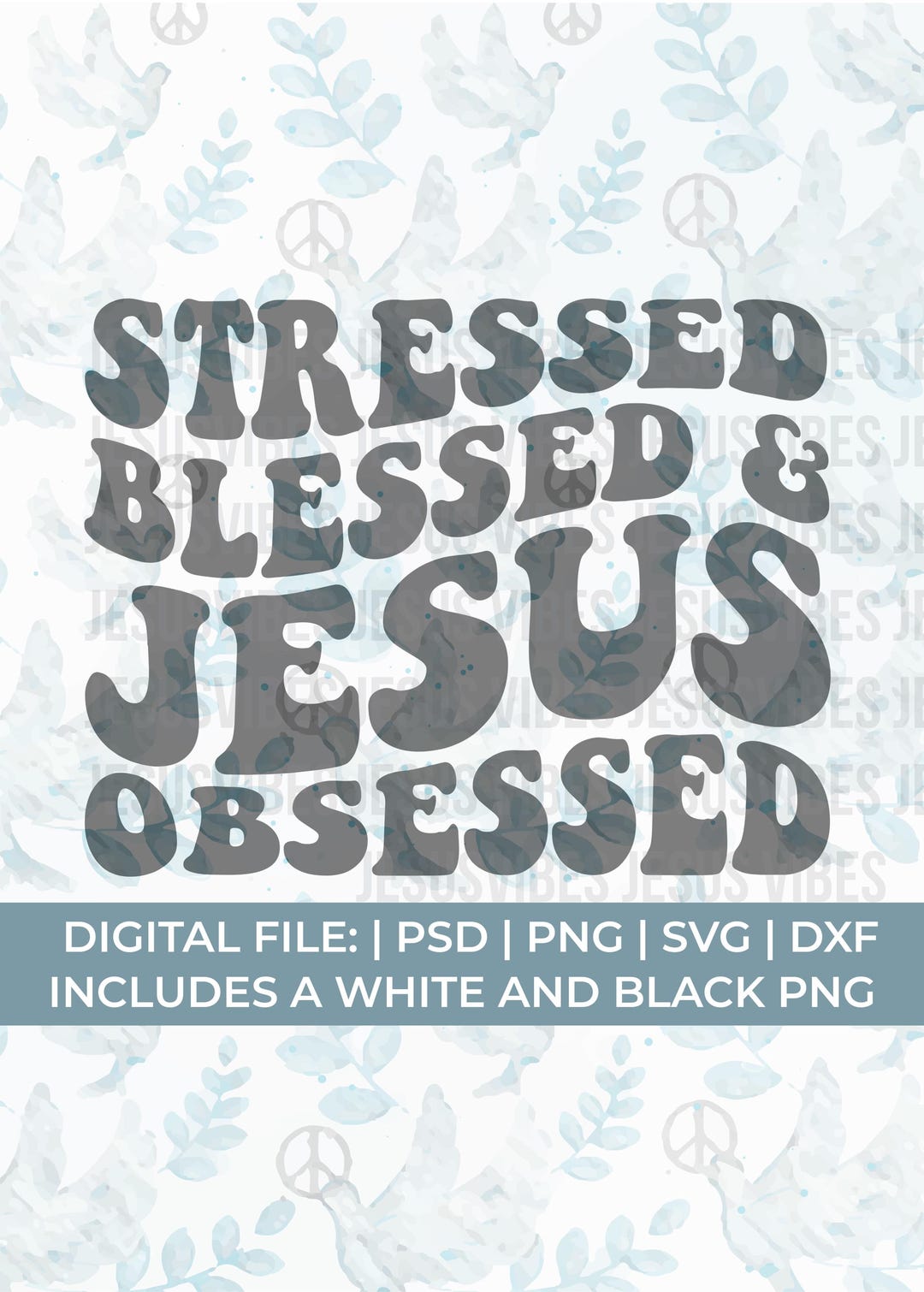 Stressed Blessed and Jesus Obsessed Svg, Blessed Svg, Jesus Svg, Funny ...