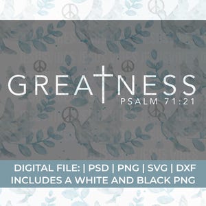 Psalm Svg Png, Greatness Svg Png, Psalm 71 21 Svg, Religious Svg ...