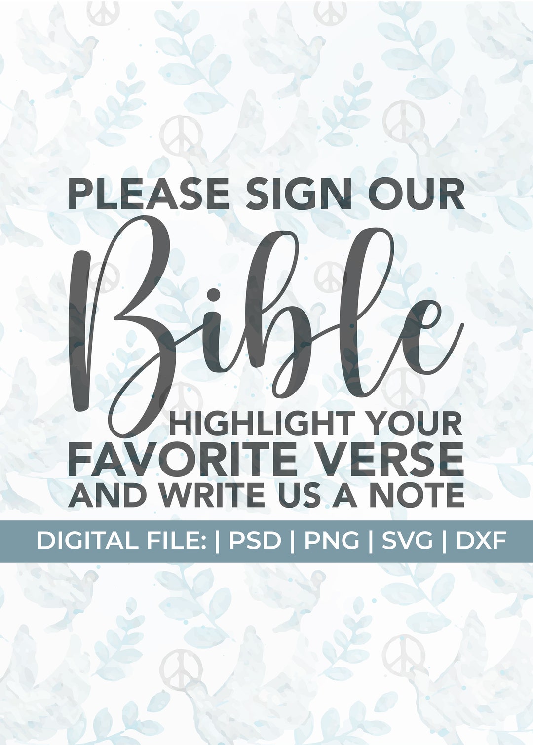 Christian Svg, Please Sign Our Bible Svg, Guestbook Svg, Engaged Svg ...
