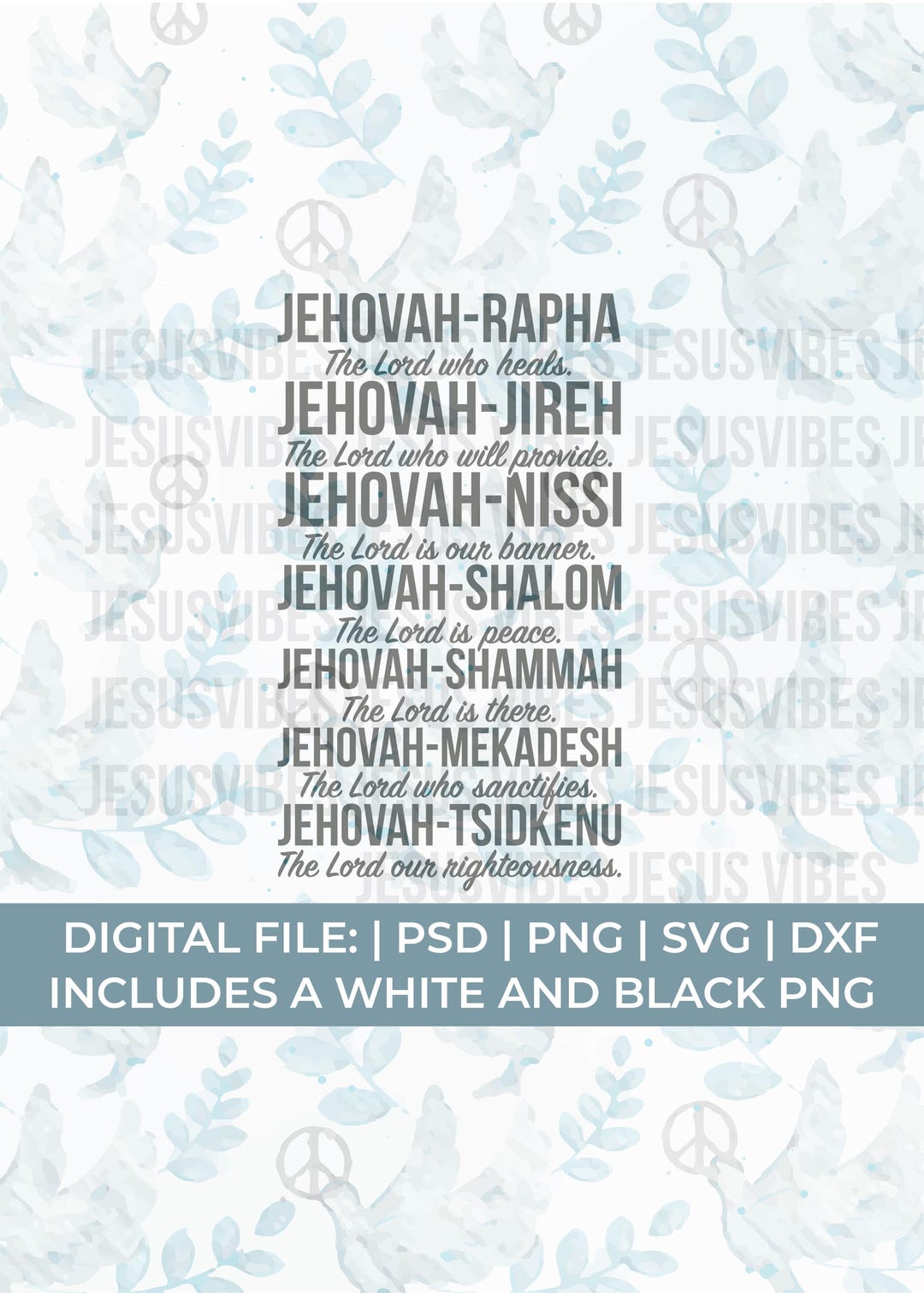 Names of Jesus Svg|jehovah Rapha Svg|yahweh Rapha Svg|lord Svg|hebrew ...