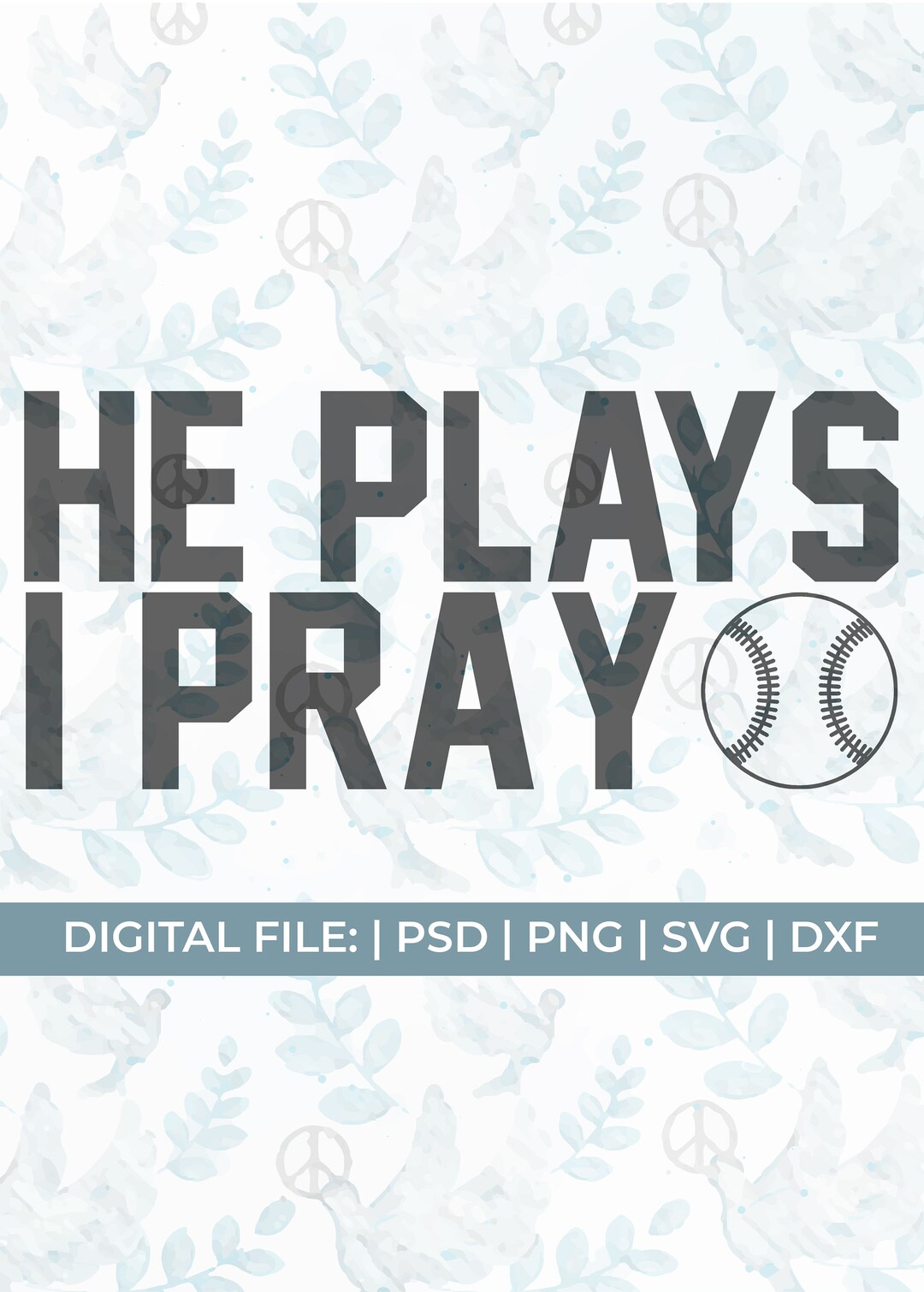 Love Baseball Svg Baseball Mom Svg He Plays I Pray Svg - Etsy