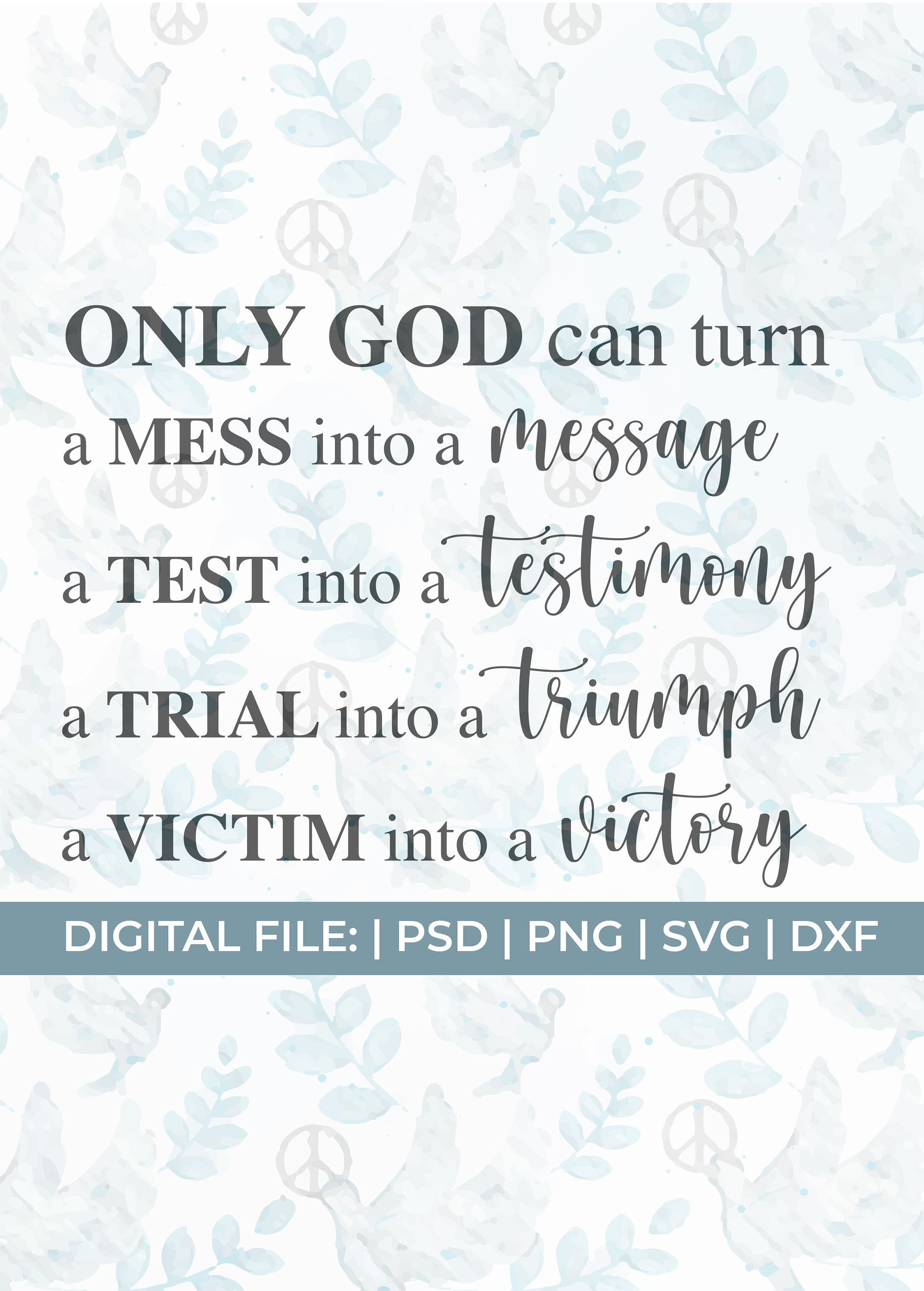 Religious Svg|only God Can Turn a Mess Into a Message Svg|coffee Mug ...