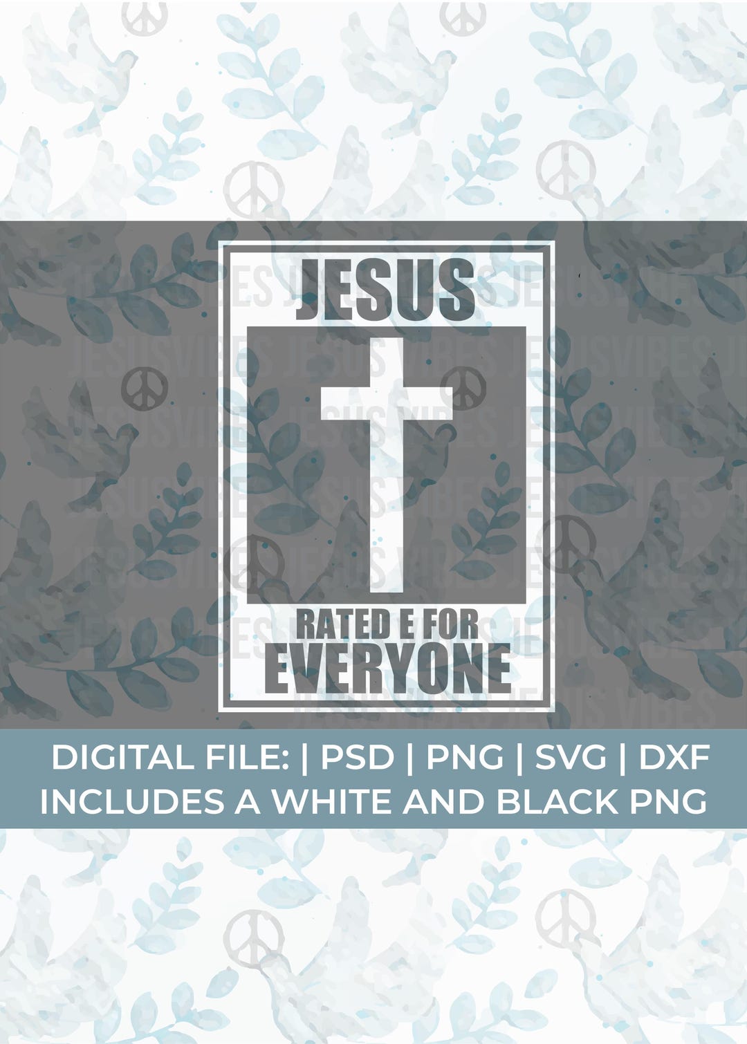 Jesus Svg Png, Jesus Rated E for Everyone Svg Png, Funny Jesus Svg ...