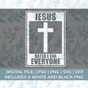 Jesus Svg Png, Jesus Rated E for Everyone Svg Png, Funny Jesus Svg ...