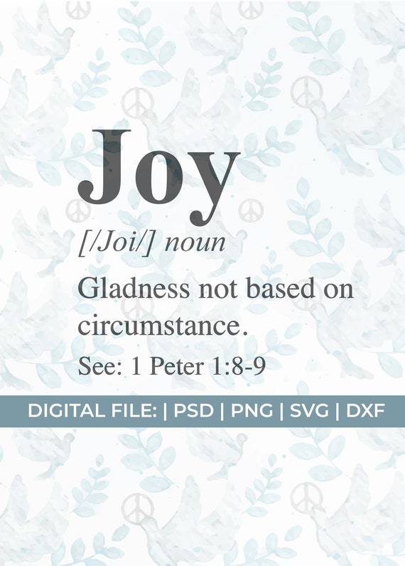 Joy Svg Joy Definition Svg Peter Svg Bible Verse Svg Bible - Etsy India