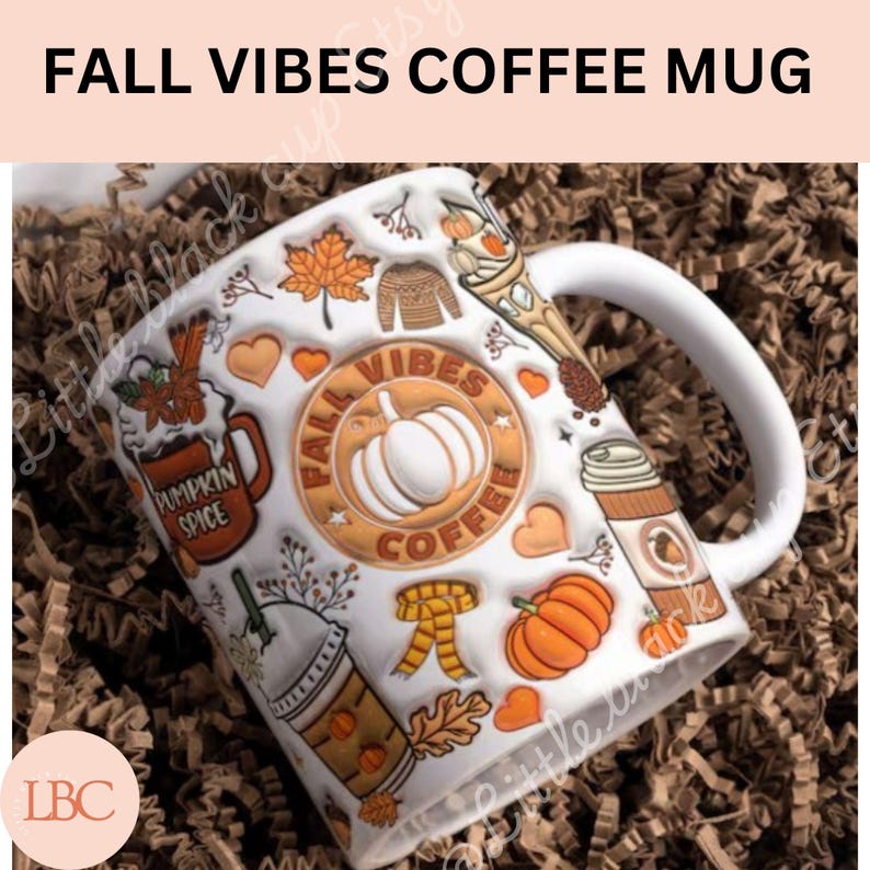 Autumn Fall Mug 3d Inflated Images Collage Cup Aesthetic Artistic Tea ...