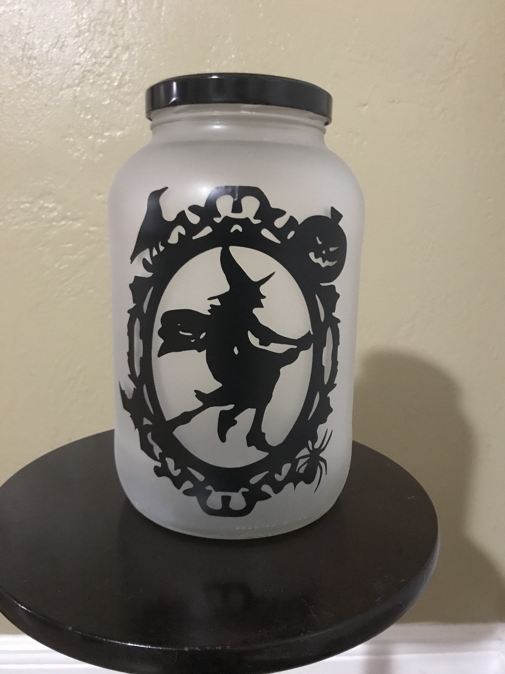 Halloween Light up Jar Witch Flying Witch Witch on Broom | Etsy