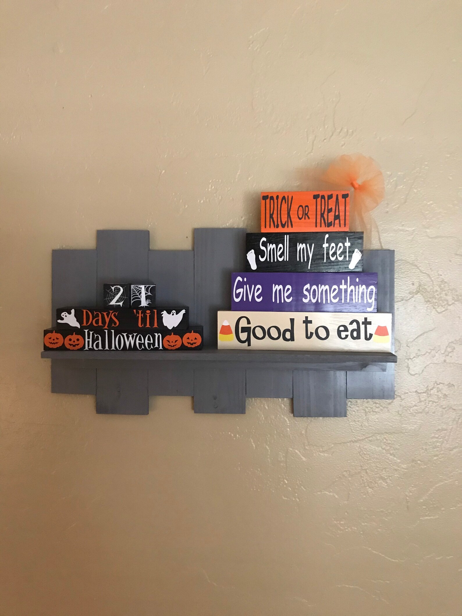Halloween Countdown Blocks/decor/halloween Decor,halloween Wood Blocks ...