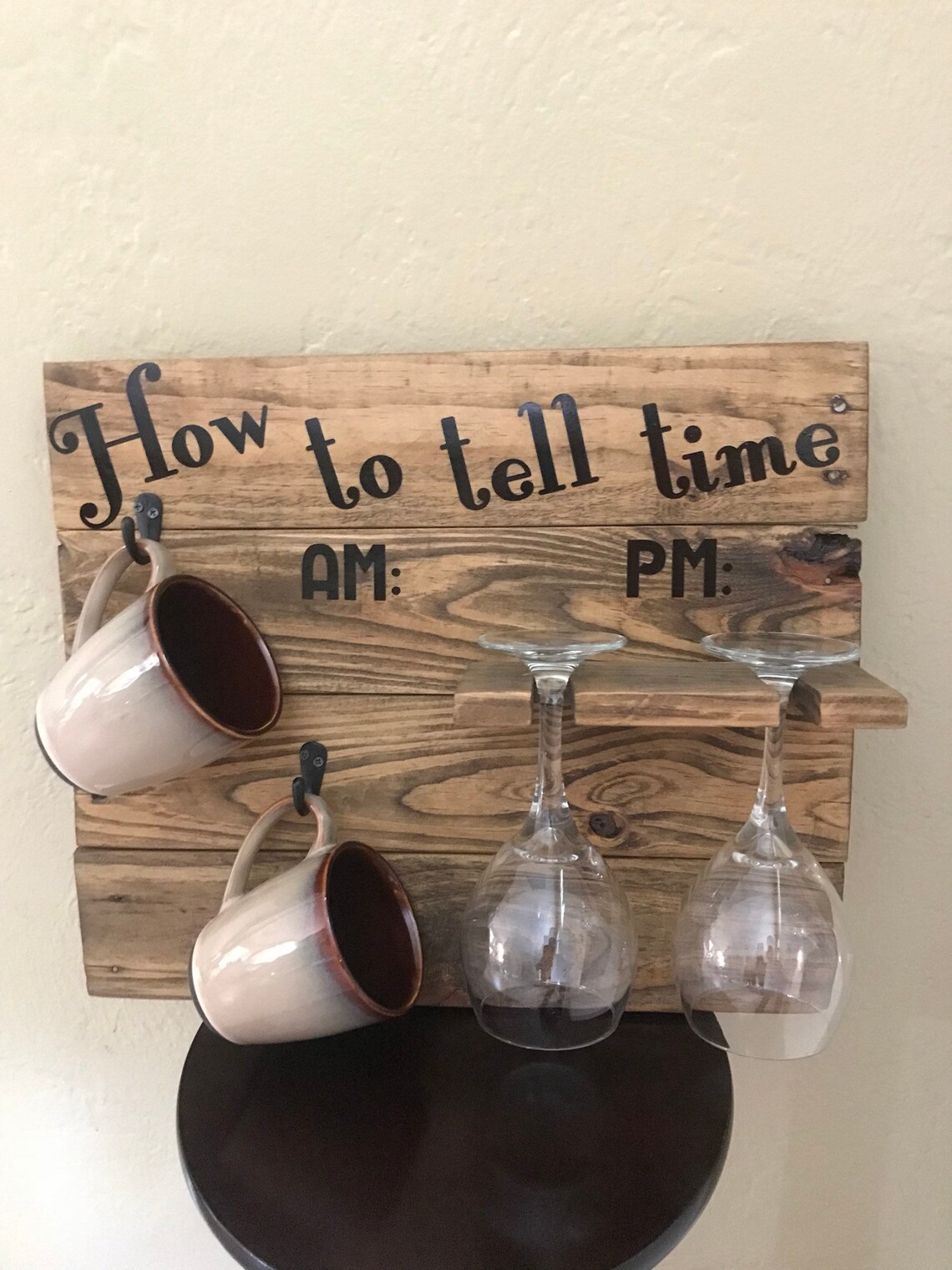 AM/PM Coffee Mug/wine Glass Hanger Kitchen Clock Am Pm Cup - Etsy