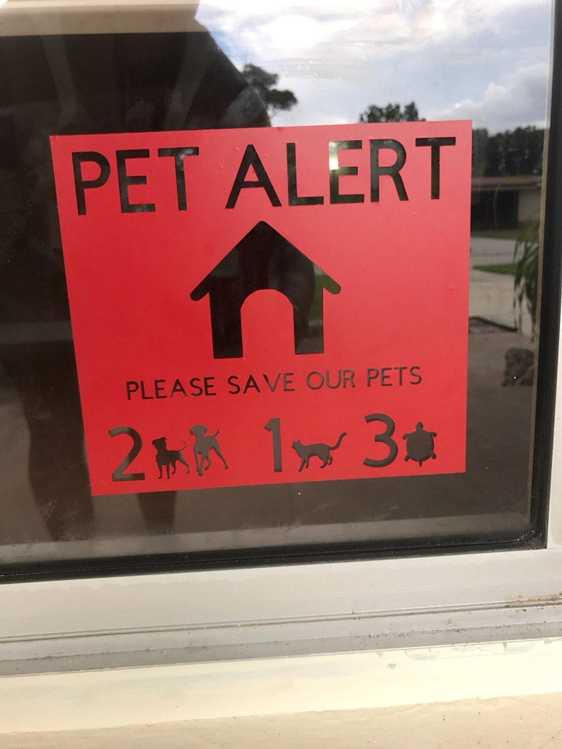 Emergency Pet Alert Window Decal - Etsy