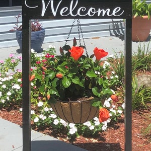 Hanging Plant Stand/welcome Plant Stand/family Name Porch Planter, Last ...
