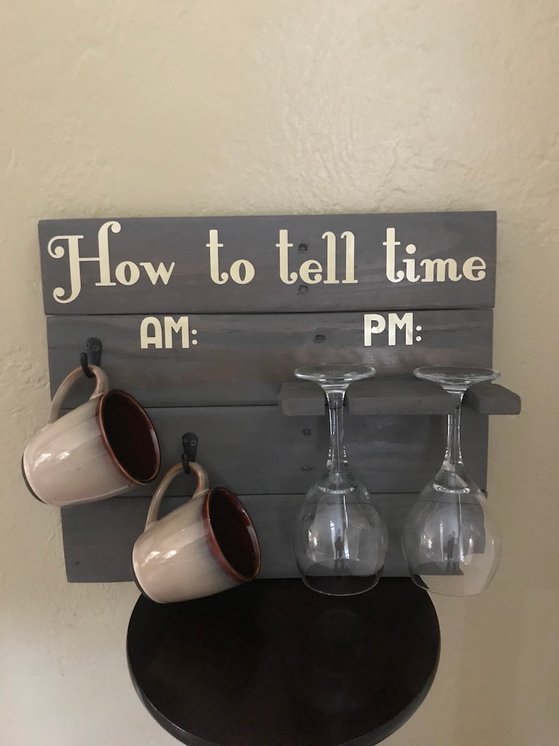 AM/PM Coffee Mug/wine Glass Hanger Kitchen Clock Am Pm Cup - Etsy