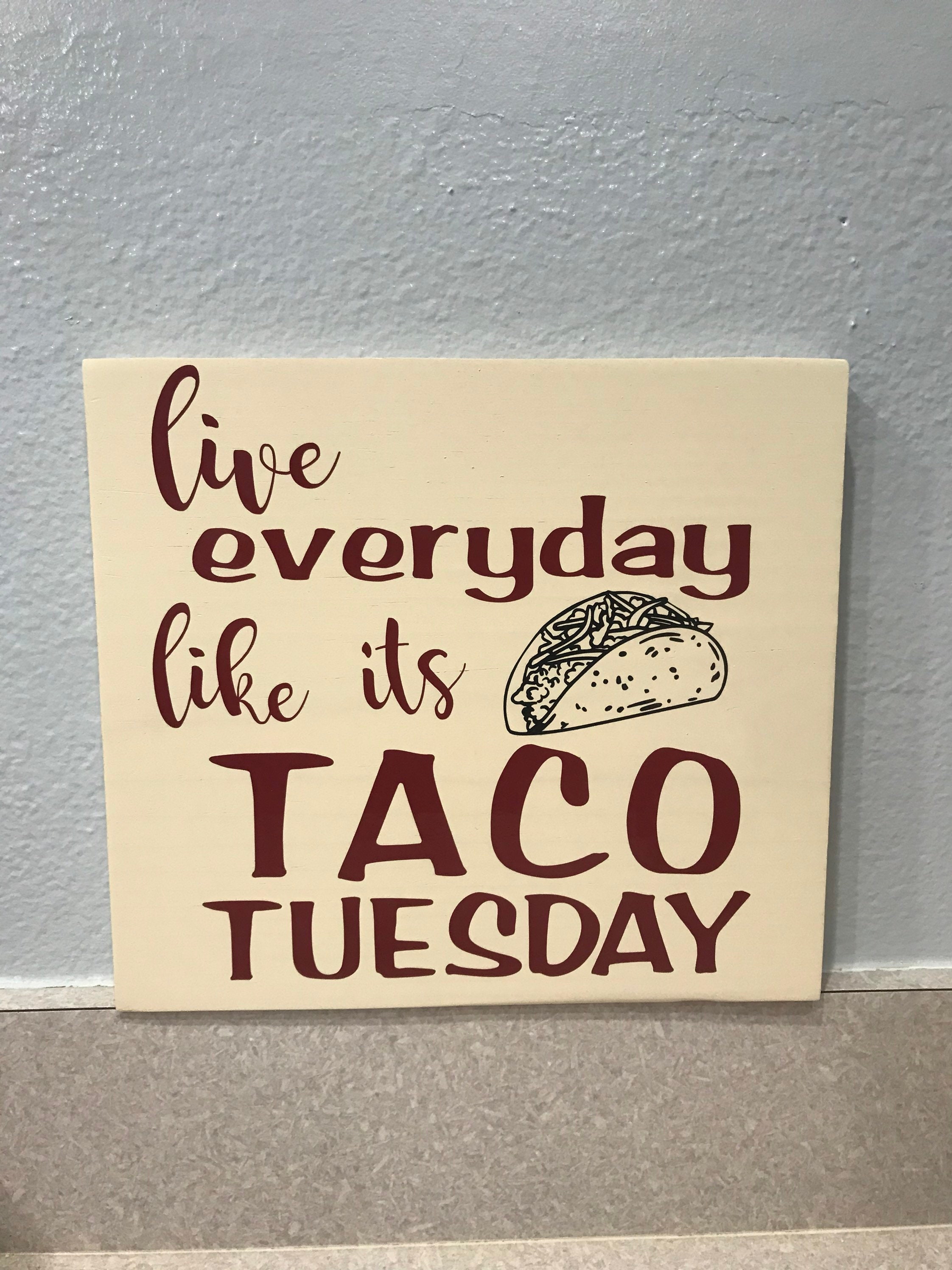 Taco Tuesday wood sign a gift for taco lover kitchen sign | Etsy