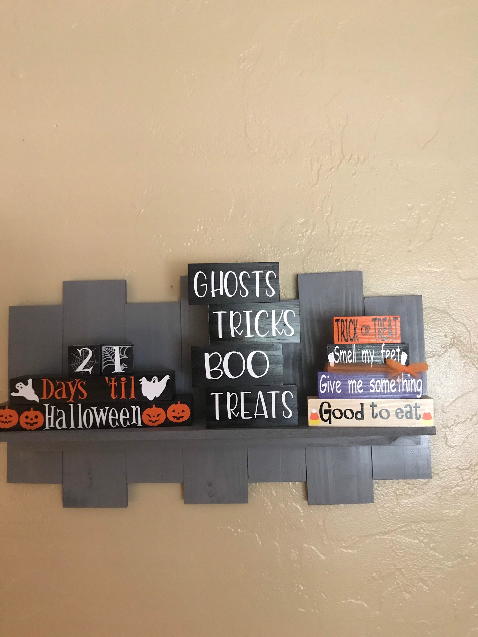 Halloween Countdown Blocks/decor/halloween Decorhalloween | Etsy