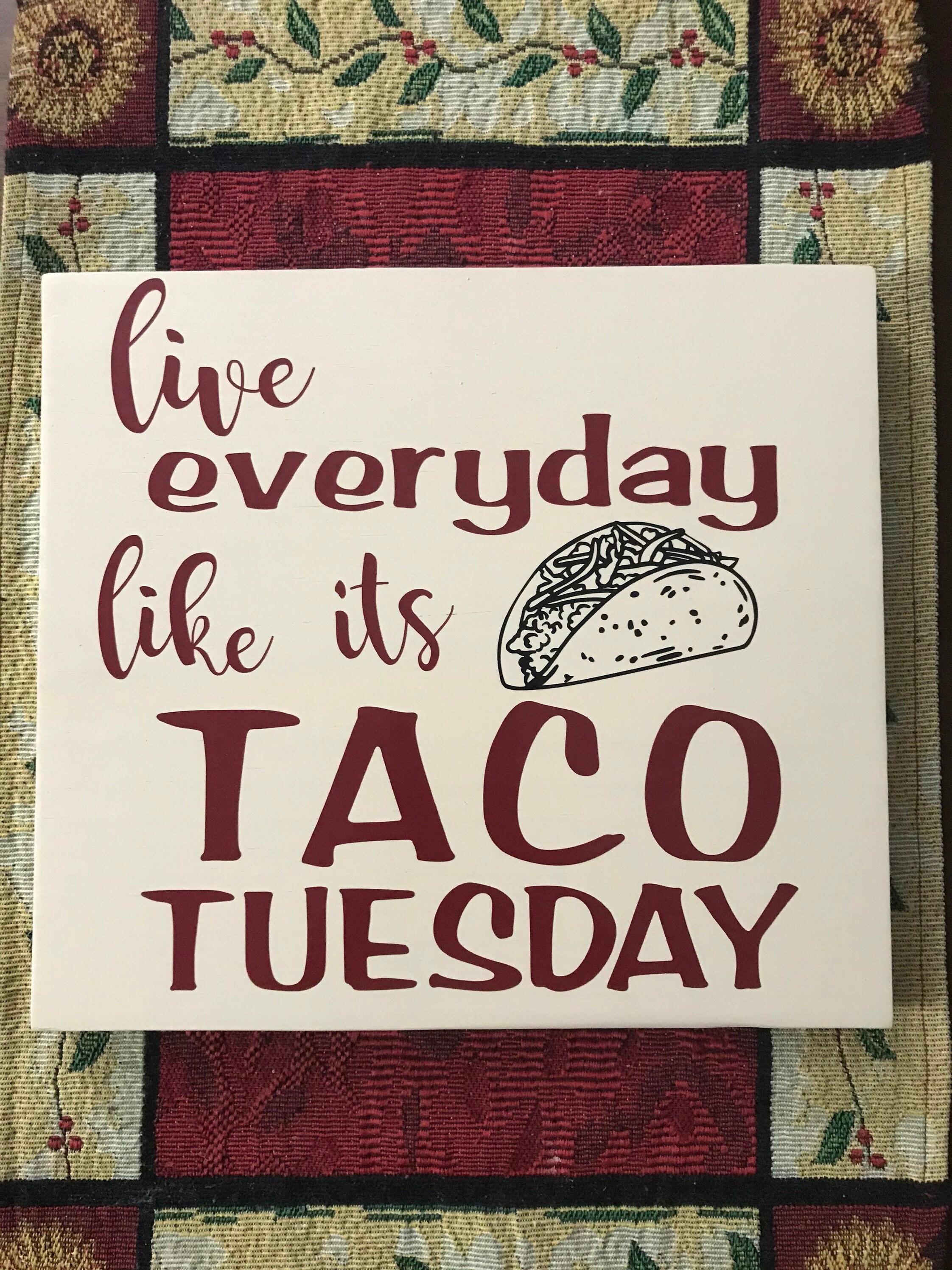 Taco Tuesday wood sign a gift for taco lover kitchen sign | Etsy