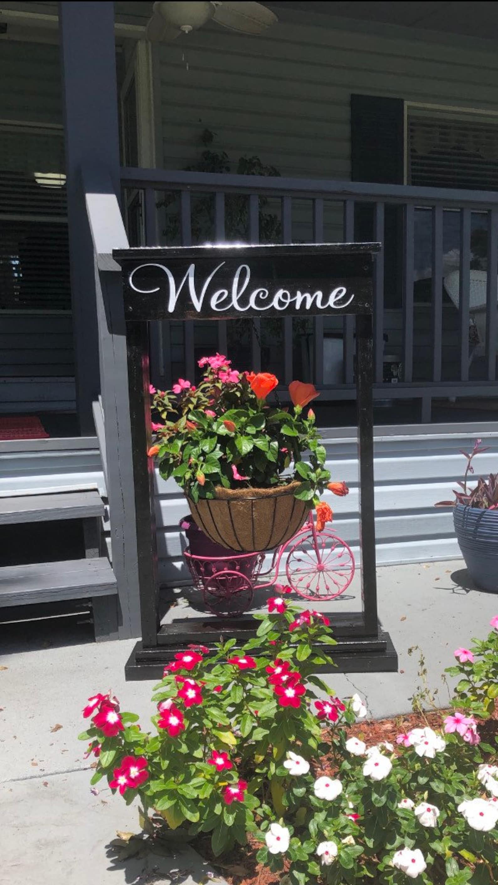 Hanging Plant Stand/welcome Plant Stand/family Name Porch Planter, Last ...