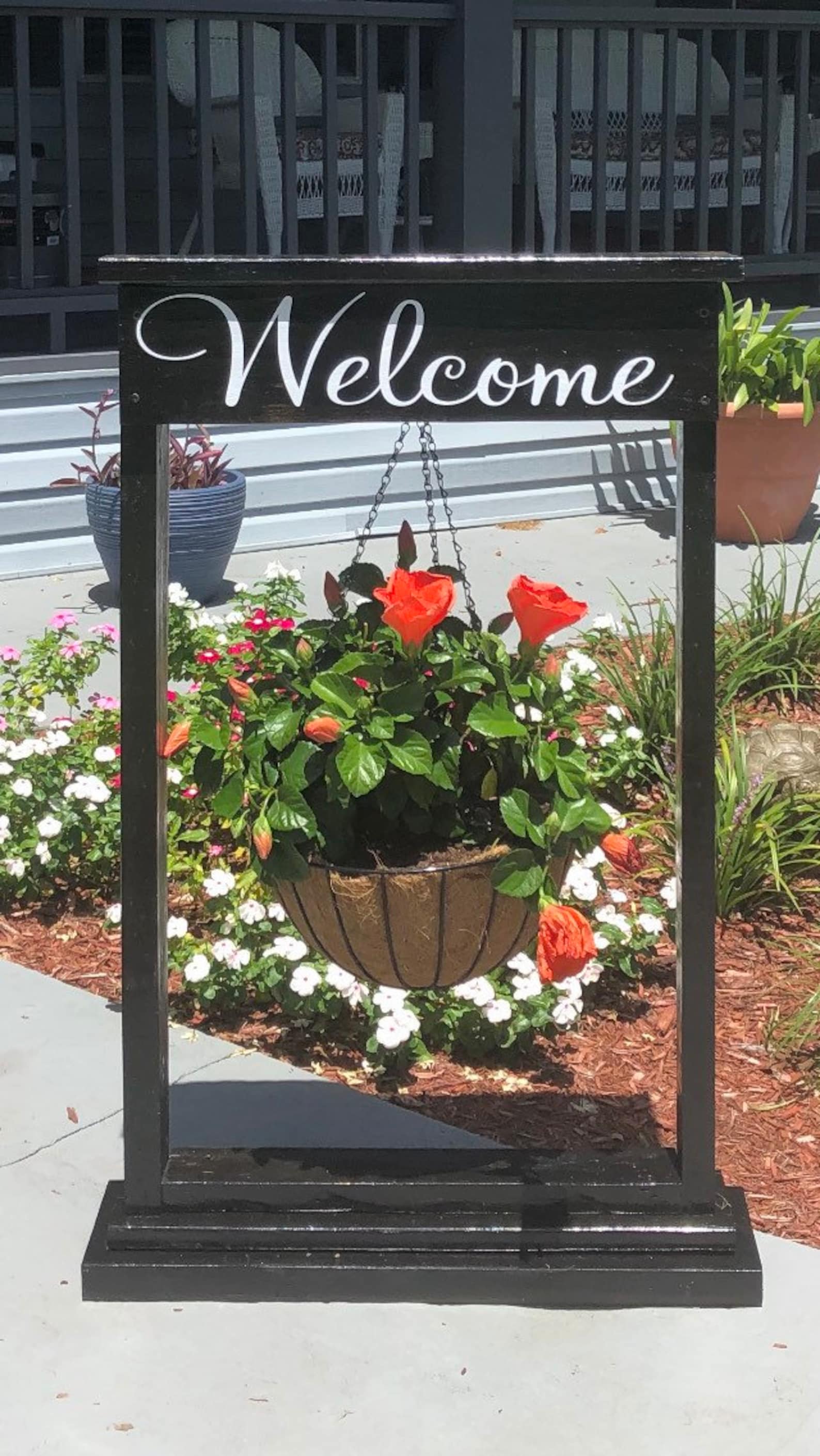 Hanging Plant Stand/welcome Plant Stand/family Name Porch Planter, Last ...
