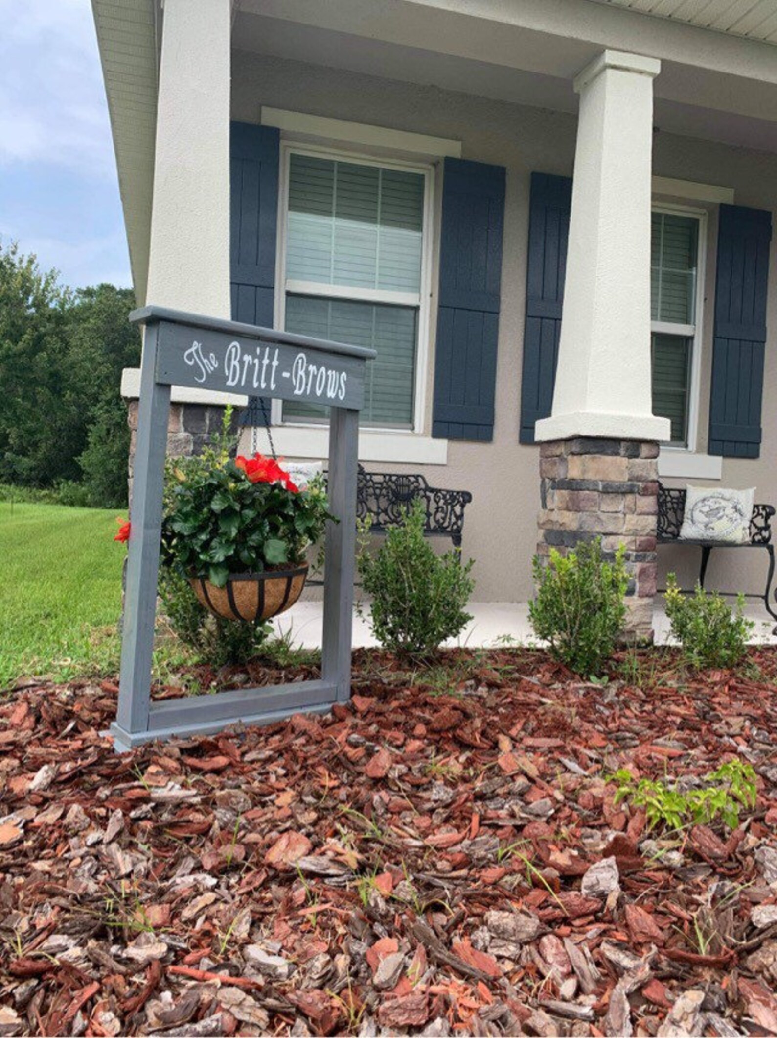 Hanging Plant Stand/welcome Plant Stand/family Name Porch Planter, Last ...