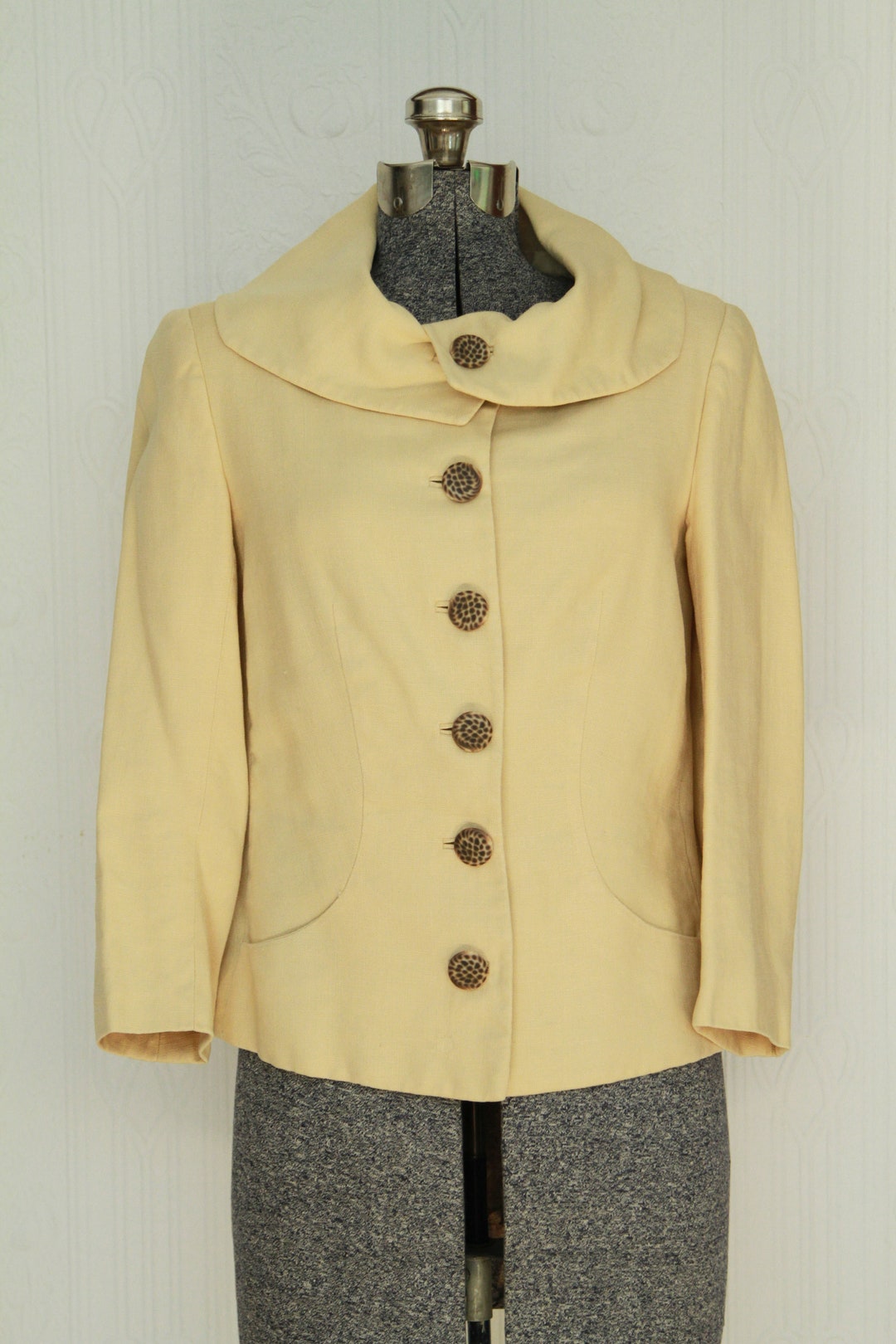 60's Summer Jacques Heim Linen Jacket - Etsy