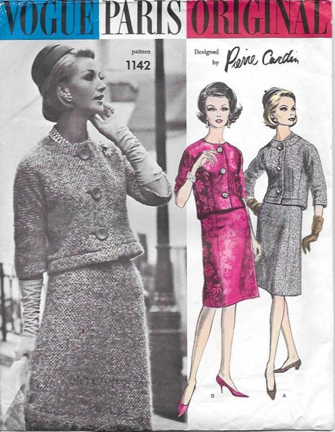 Rare 1961 Pierre Cardin Vogue Paris Original Sewing Pattern 1142 Size ...