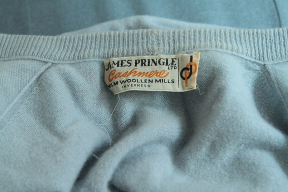 Light blue 70's Pringle cashmere cardigan - Gem
