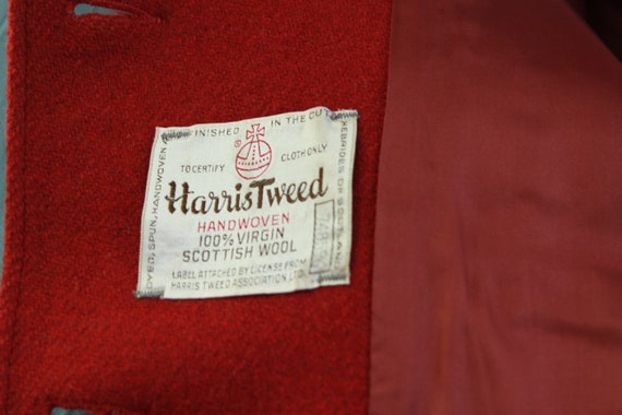 Beautiful Harris Tweed 60's red coat - Gem
