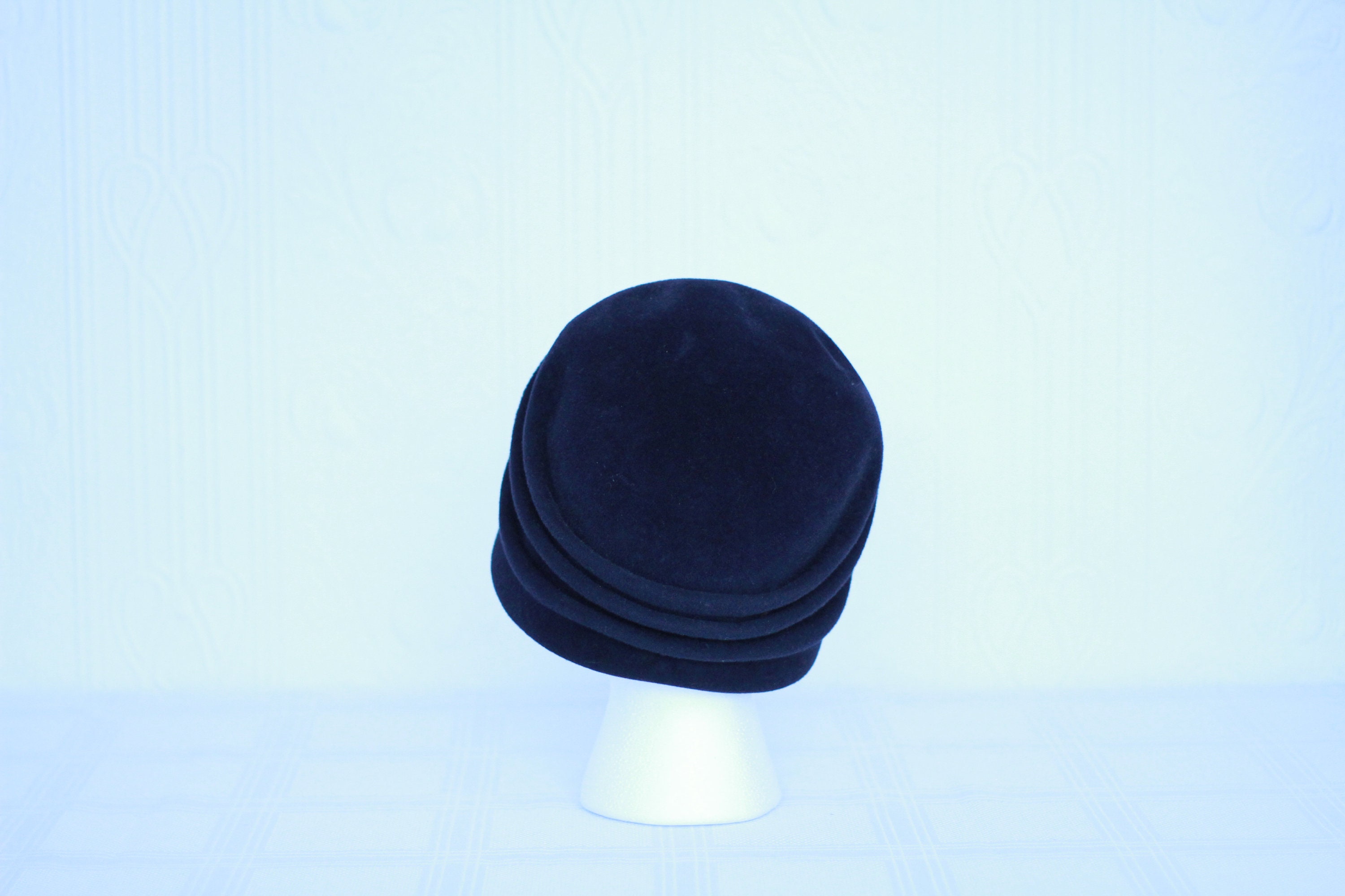 Mid-century Modern Frank Olive Turban Hat - Blue Beaver Fur Felt - Etsy