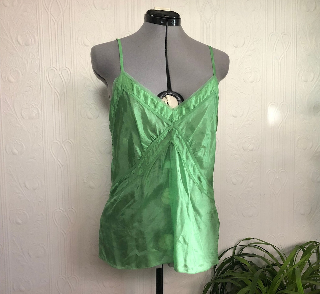 Antik Batik Sexy Silk Sheer Cami in Bright Green - Size M - Etsy