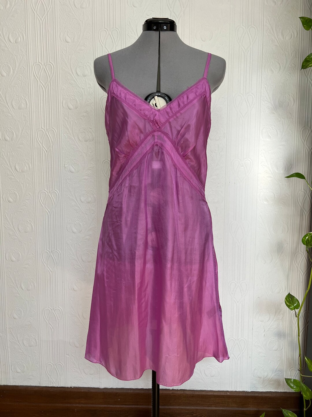 Early 2000 Slip Sheer Mini Dress by Antik Batik Barbie Pink/purple Silk ...
