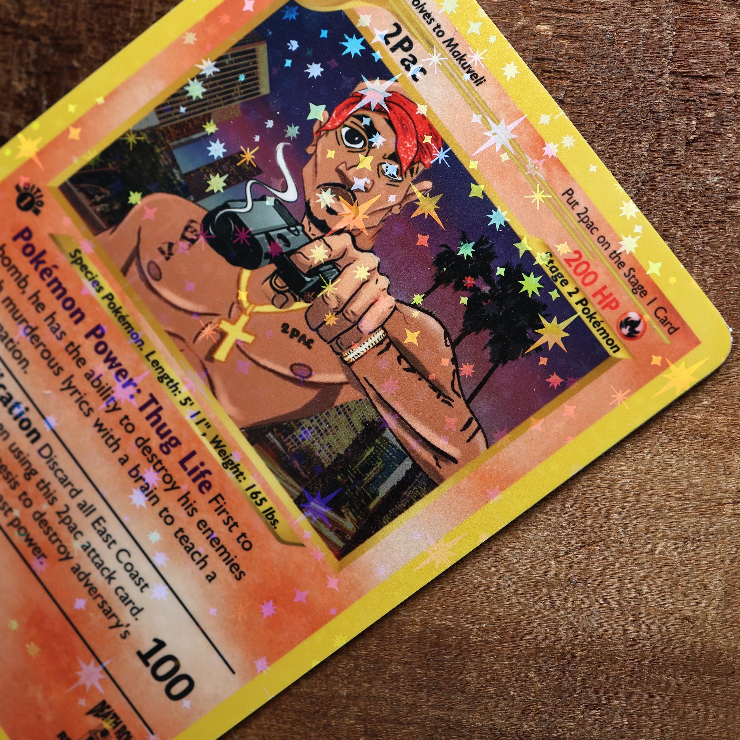 2pac Pokemon Style Card Thug Like Makeveli Tupac Glitter - Etsy