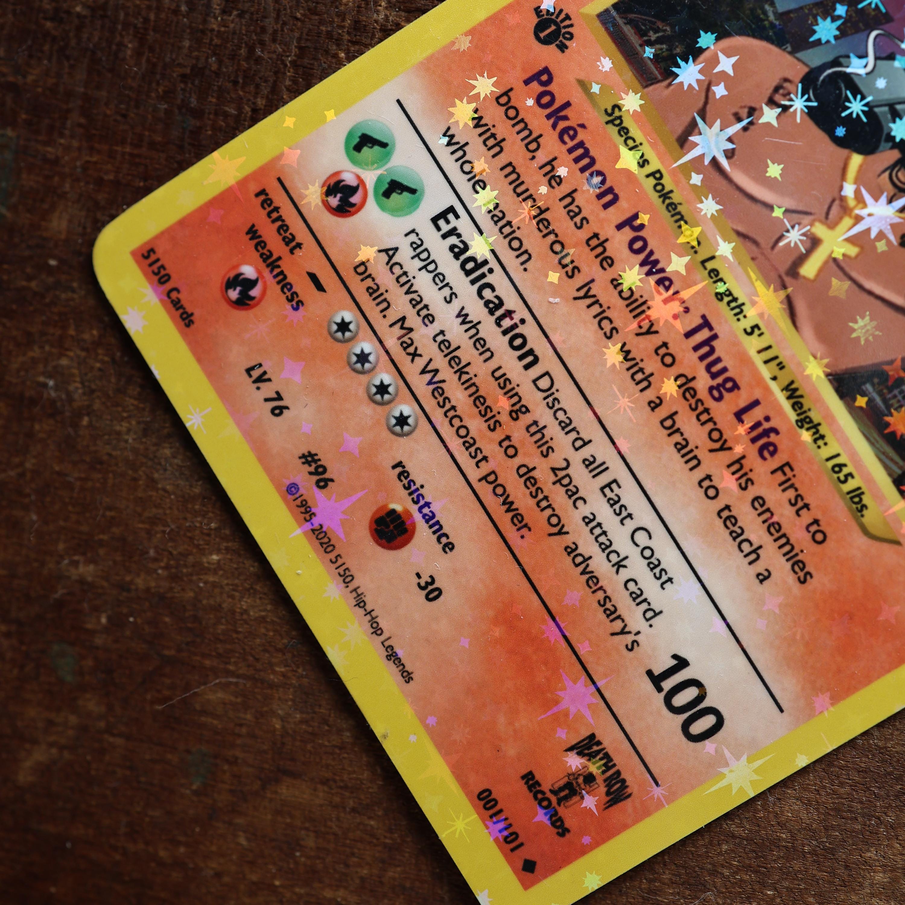2pac Pokemon Style Card Thug Like Makeveli Tupac Glitter - Etsy