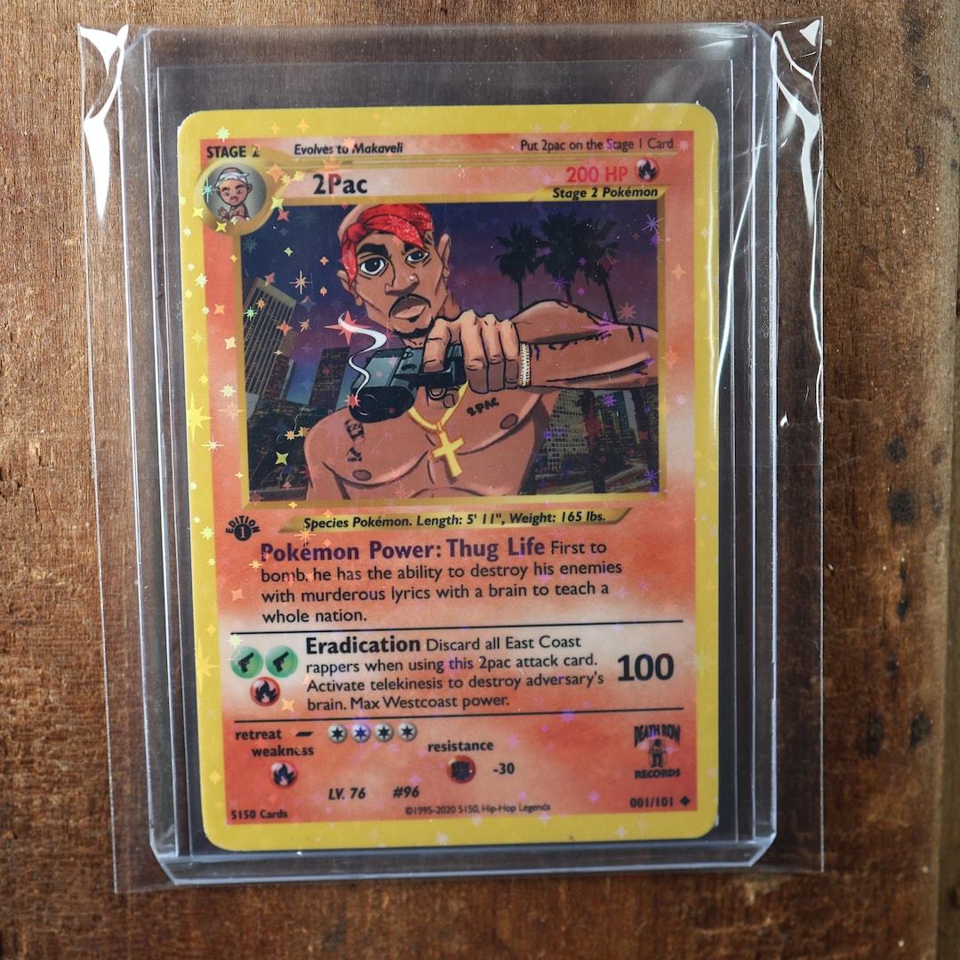 2pac Pokemon Style Card Thug Like Makeveli Tupac Glitter - Etsy