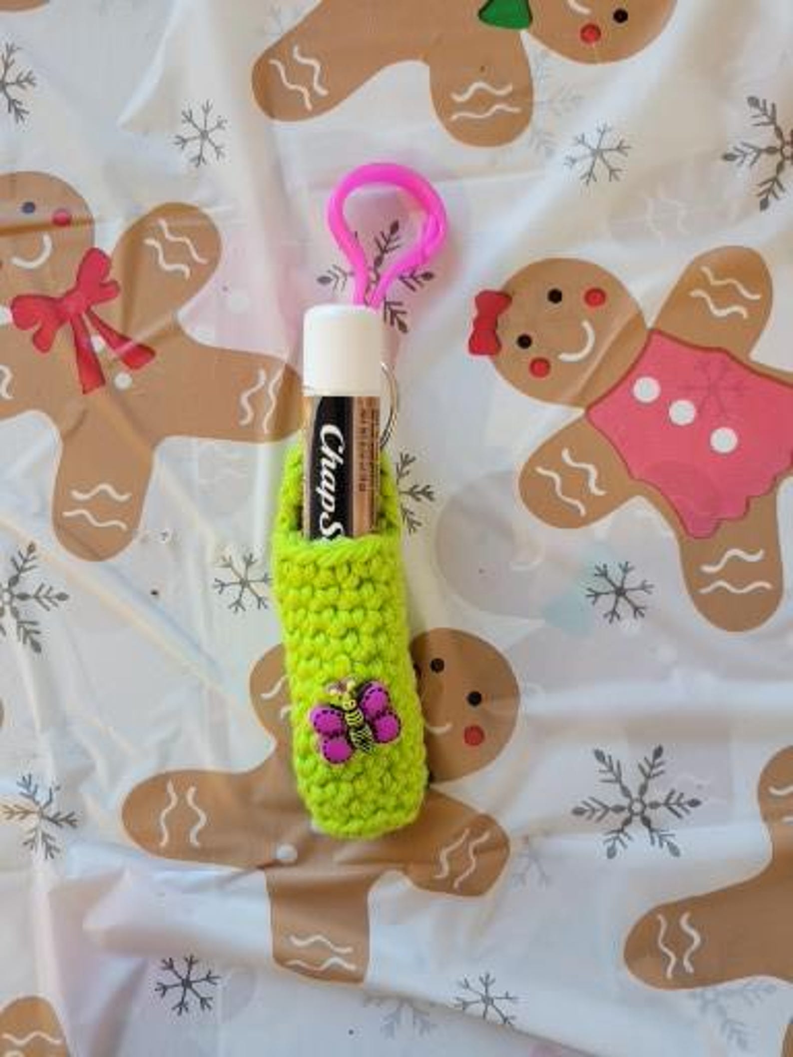 Colorful Crocheted Dog Chapstick Keychain - Etsy